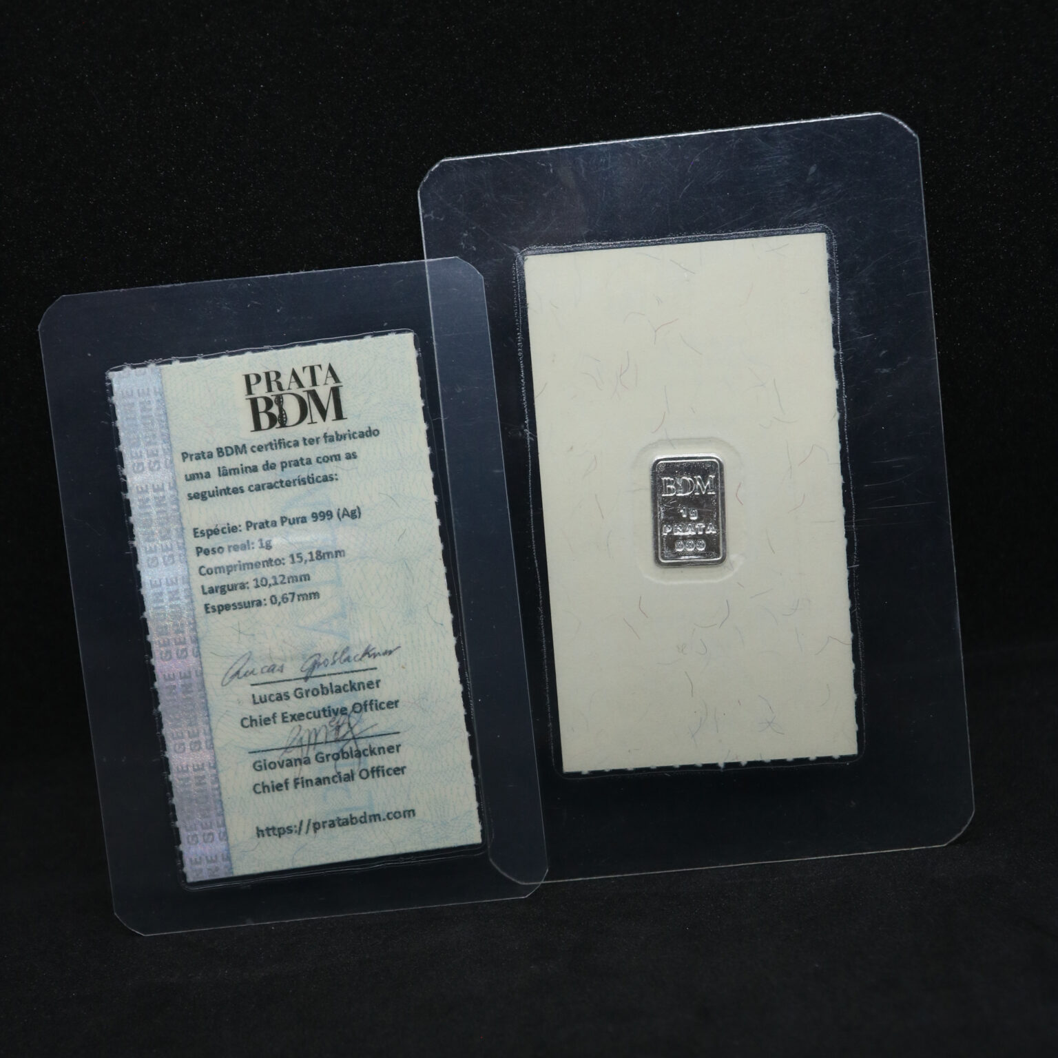 BDM – Barra de 100g de Prata 99,9% [CERTIFICADA] - Prata BDM